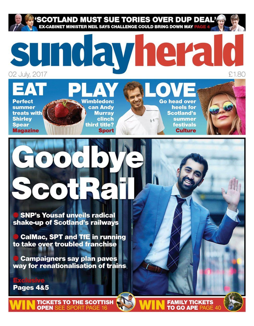 Scotland's papers: Shake-up for ScotRail - BBC News