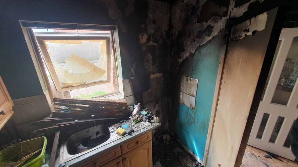 Two people taken to hospital after house fire in Raunds - BBC News