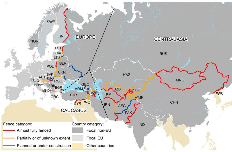 Rise of border fences hampers wildlife movements - BBC News