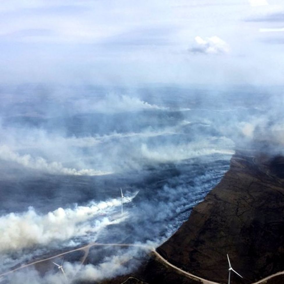 Crews called back to scene of major Moray wildfire - BBC News