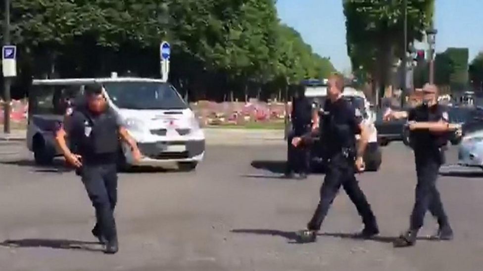 Champs-Elysees attack car 'had guns and gas' - Paris police - BBC News