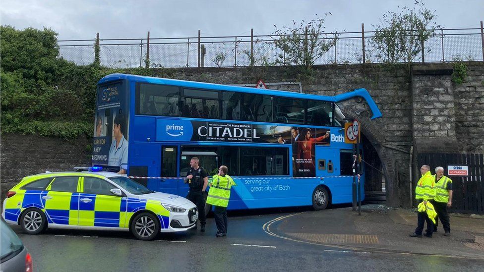 Bath Double Decker Bus Crashes Into Bridge Bbc News