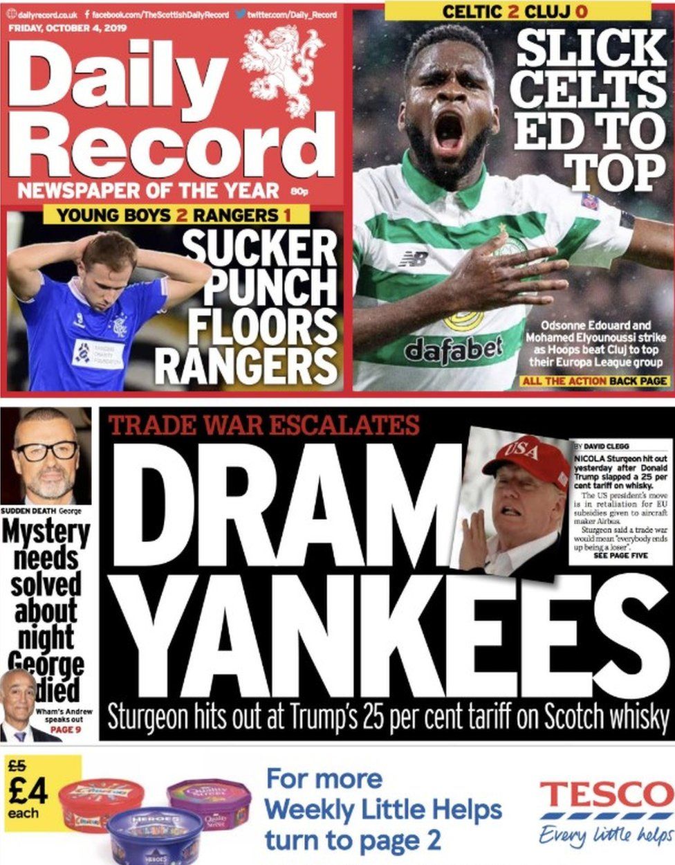 Scotland's papers: Scotland outlaws smacking and 'dram' wars - BBC News