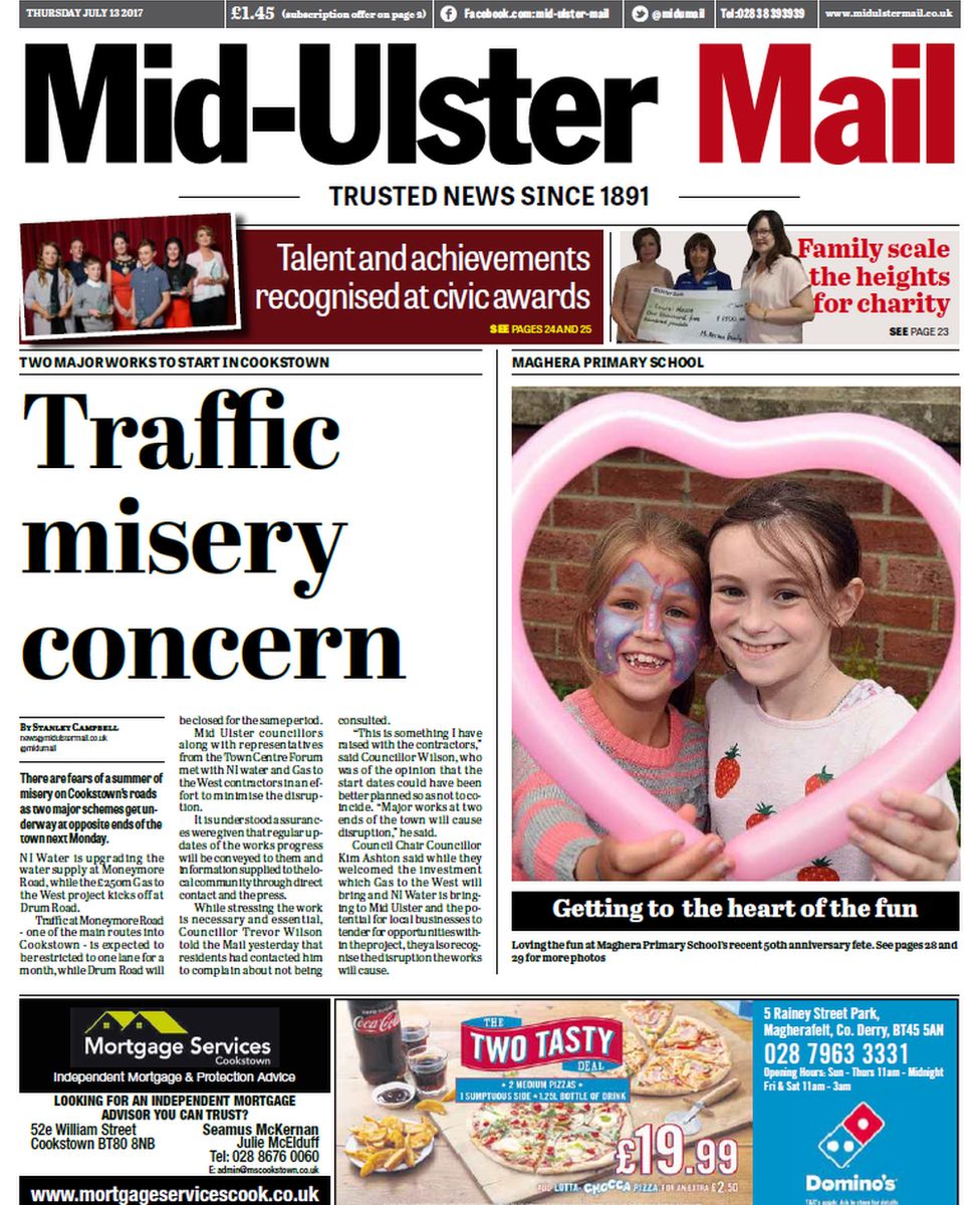 Weekly newspaper review: Wayne Rooney and 'Ireland's oldest draper ...