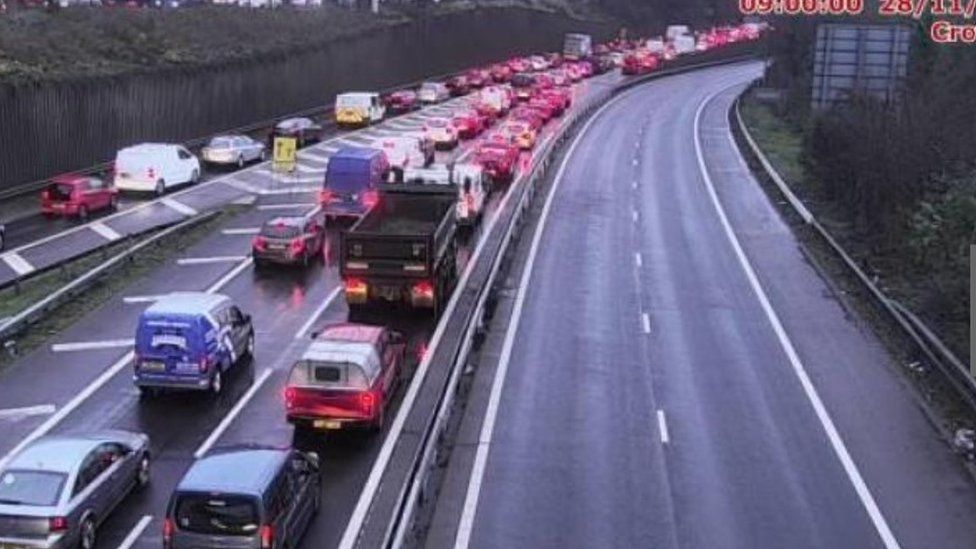 A470 Coryton interchange crash leads to delays - BBC News