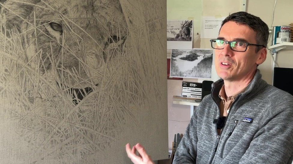 Biro artist Cy Baker's work aids conservation efforts - BBC News