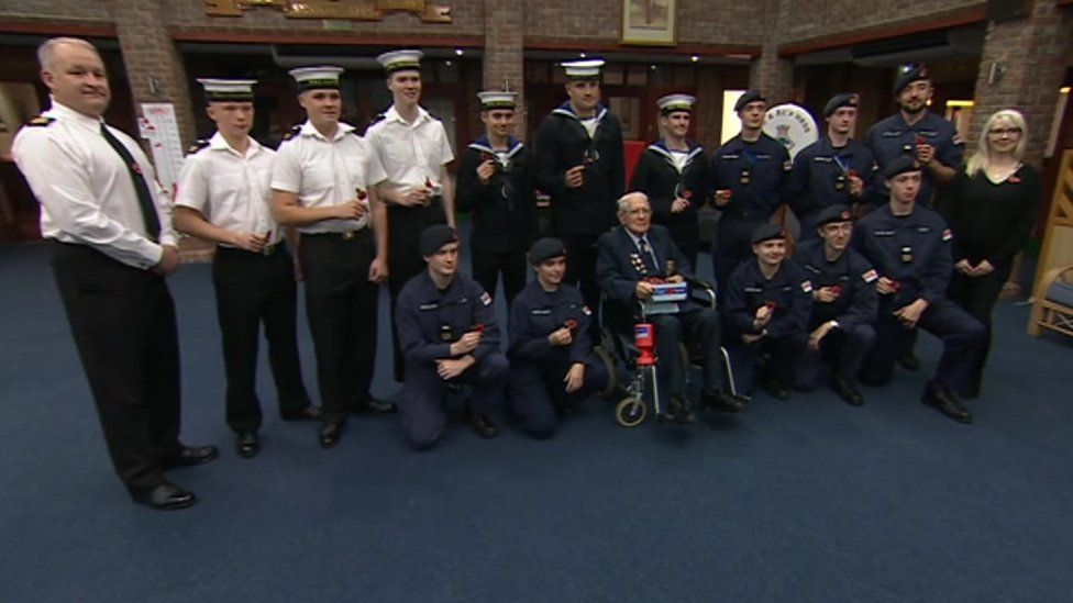 World War Two veteran celebrates 100th birthday at his old navy base ...