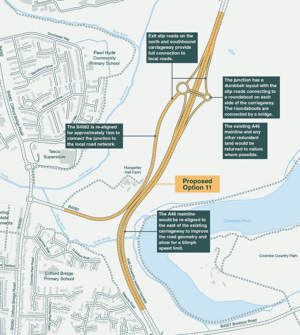A46 Walsgrave: Consultation opens over 'bottleneck' - BBC News
