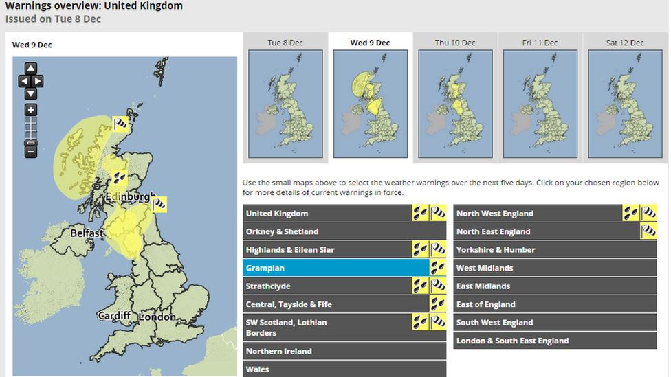 Rain and wind warnings for many parts of Scotland - BBC News
