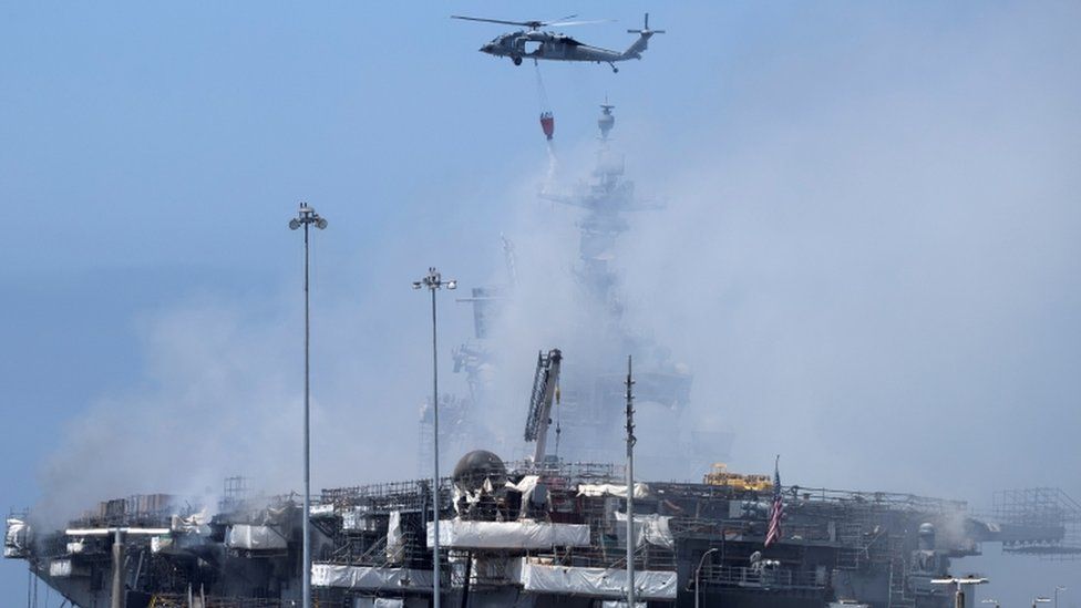 Navy report blames crew for devastating fire on the Bonhomme Richard ...