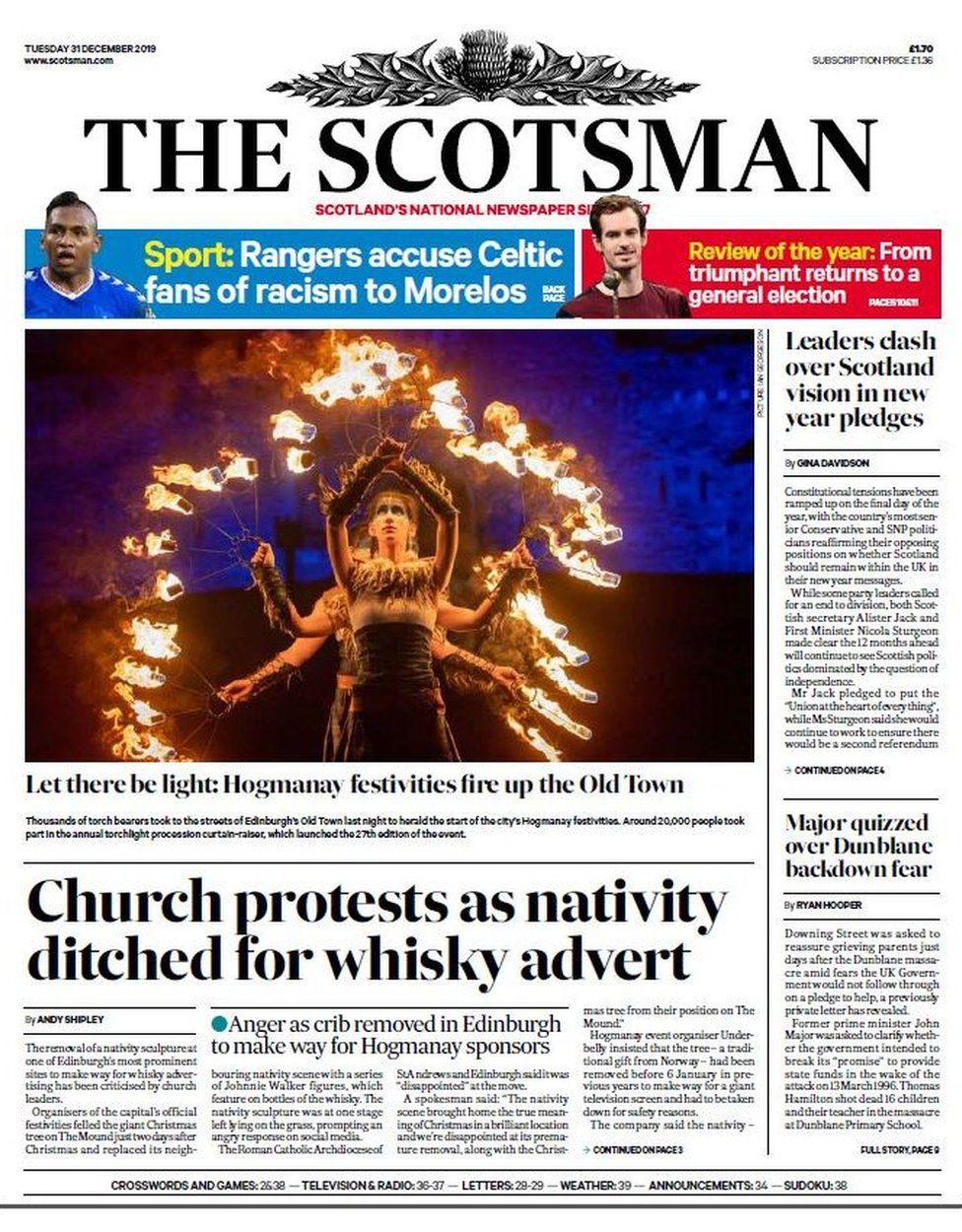 Scotland's papers: Church ad protest and smacking ban fears - BBC News