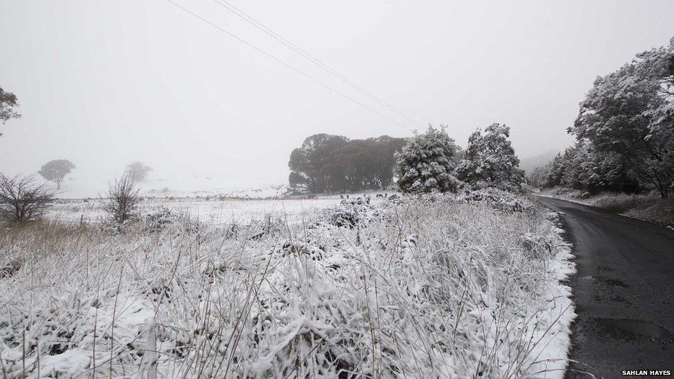 Atmospheric images of snow-covered Australia - BBC News