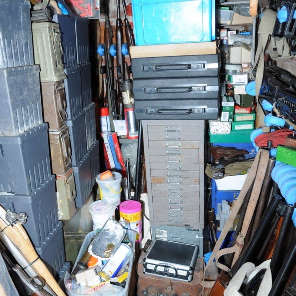 Wyverstone gun haul: Photos show hidden stash of weapons - BBC News