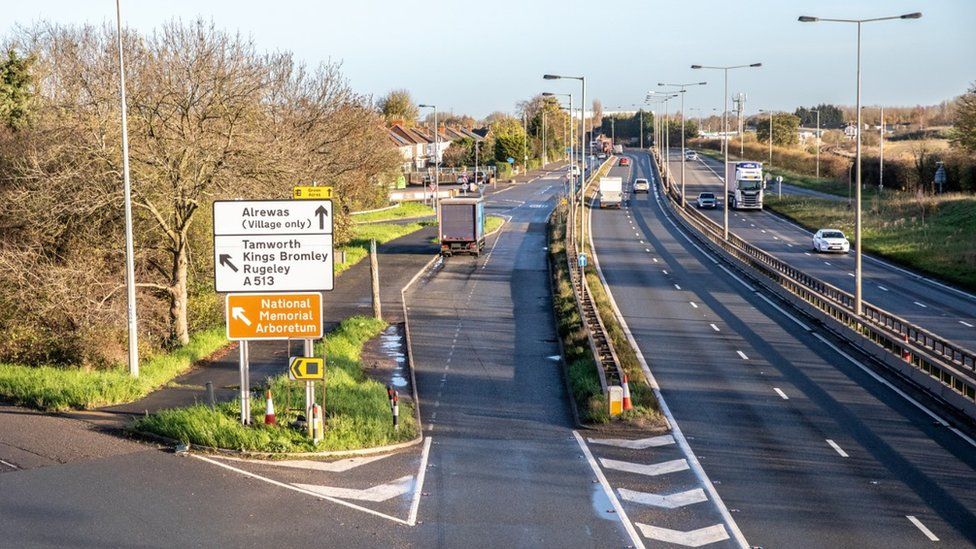 A38 in Staffordshire to shut overnight for maintenance work - BBC News