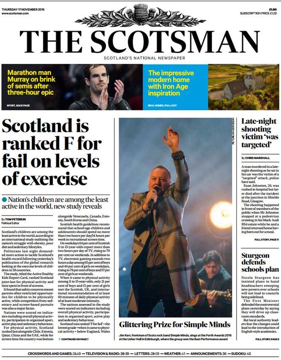 Scotland's papers: Gangland killing and 'fat staff' - BBC News