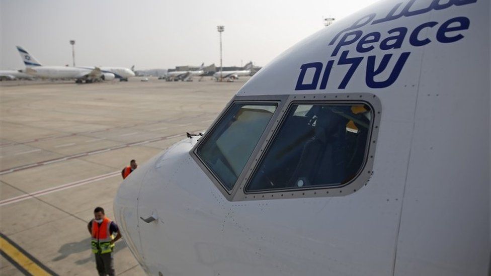 Israel and UAE in historic direct flight following peace deal - BBC News