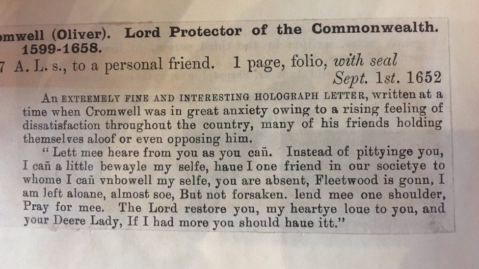 Oliver Cromwell letter 'familiar to many with mental health issues ...