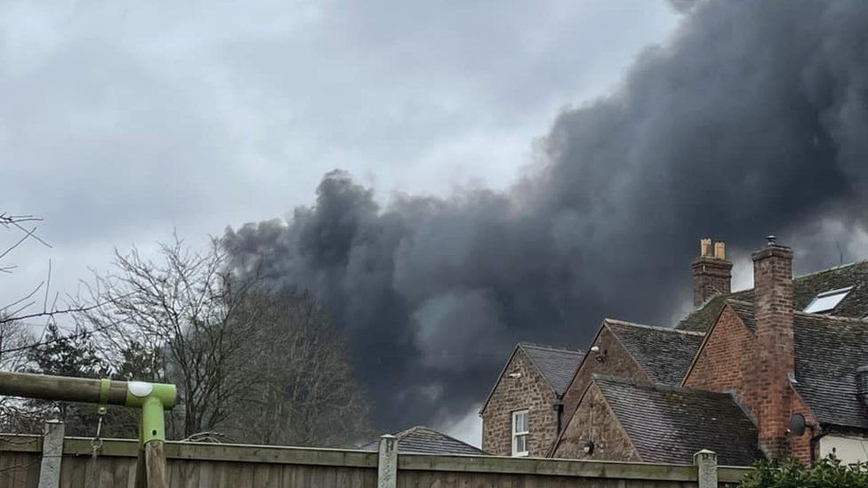 Man injured and explosions heard at fire scene in Shropshire - BBC News