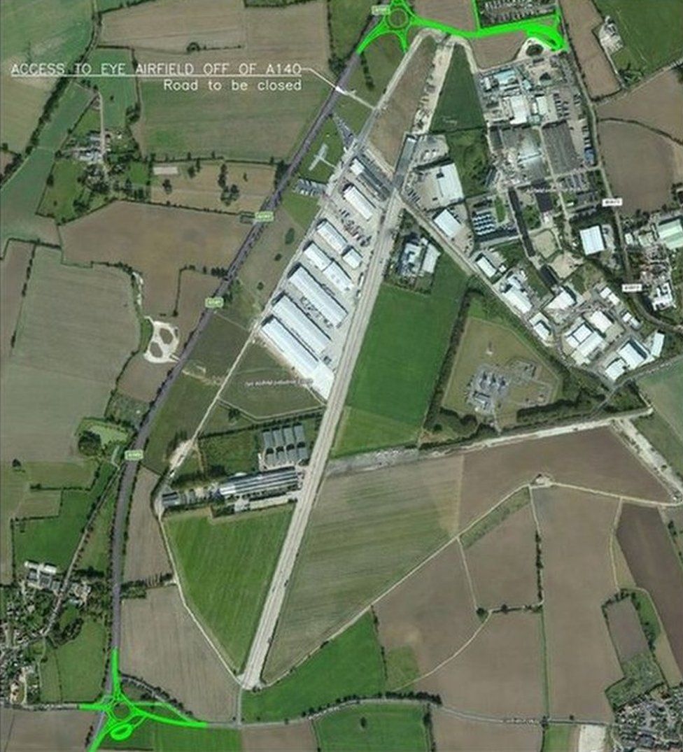 Suffolk A140 upgrade will 'unlock' Eye airfield - BBC News