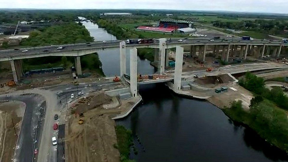 Cash row could hold up new £35m bridge opening in Salford - BBC News