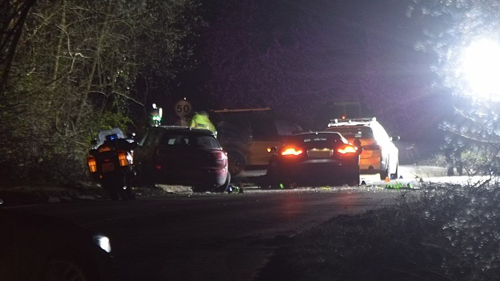 Boy arrested after police pursuit crash at Johns Cross - BBC News
