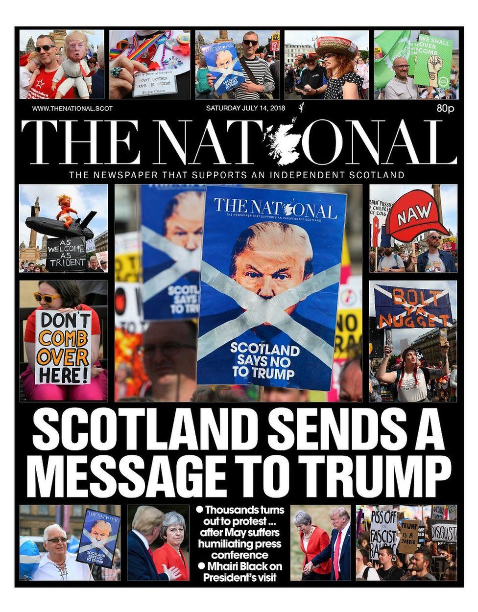 The papers: Scottish protests for Trump - BBC News