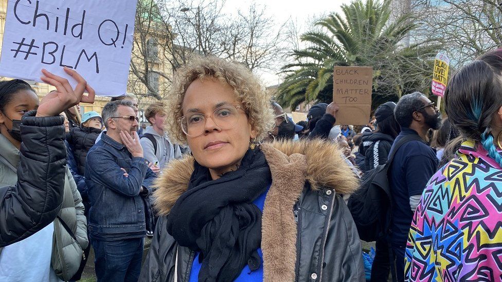 Anger and grief as crowds rally to support Child Q - BBC News