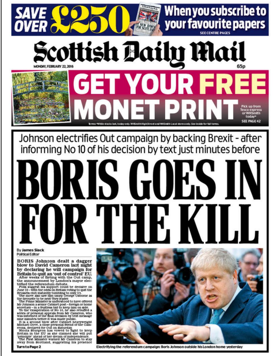 Scotland's papers: Boris Johnson joins Brexit campaign and hospital ...