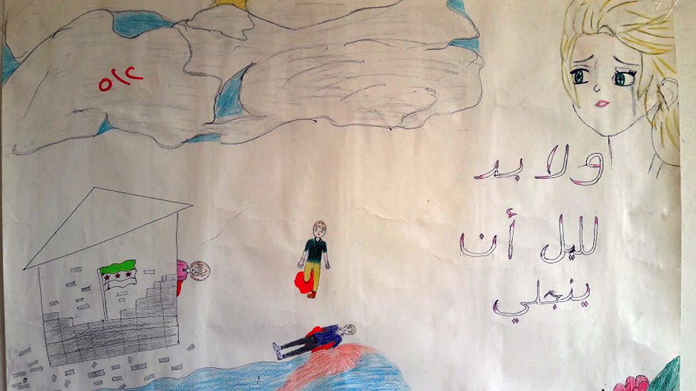 Syria war: Child's eye drawings of death and displacement - BBC News