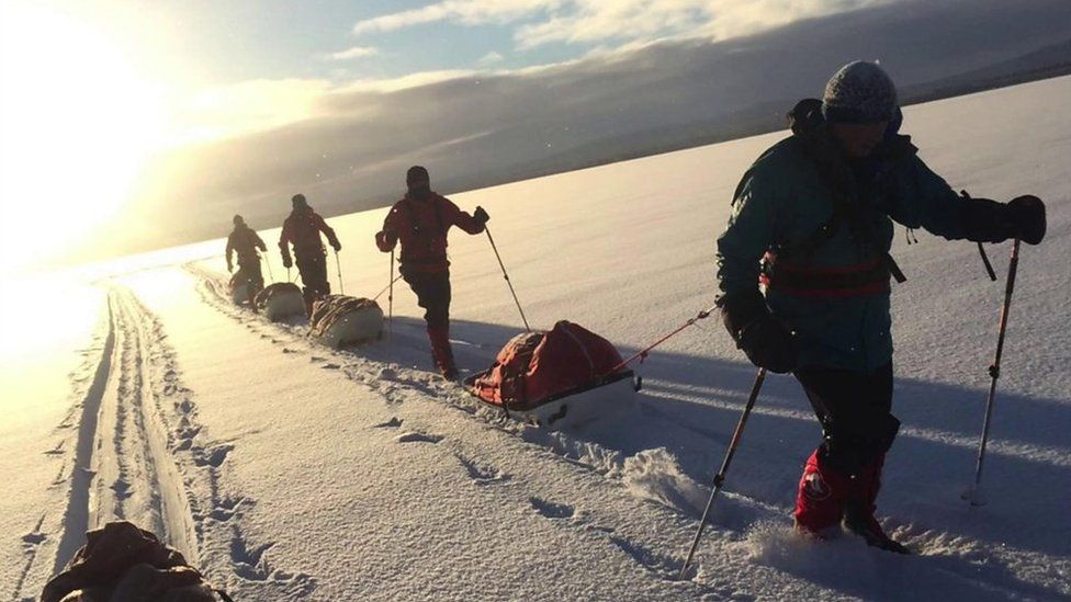 Hurstpierpoint man drags rocking horse to South Pole for charity - BBC News