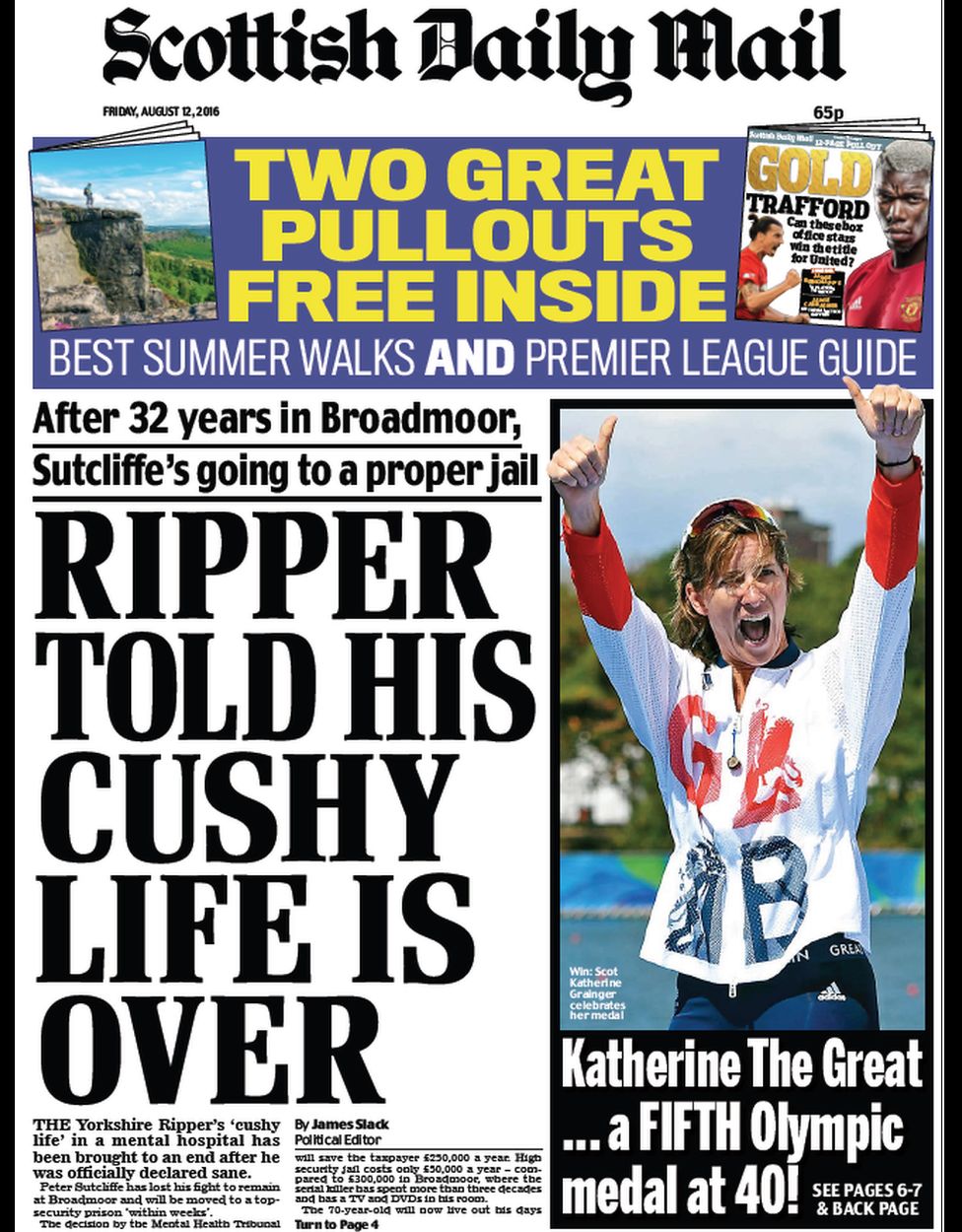 Scotland's papers: 'Katherine The Great' and TV's Meldrew ill - BBC News