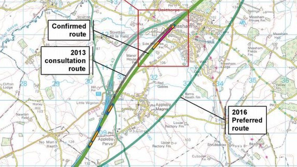 HS2 route change prompts demolition fears in Measham - BBC News