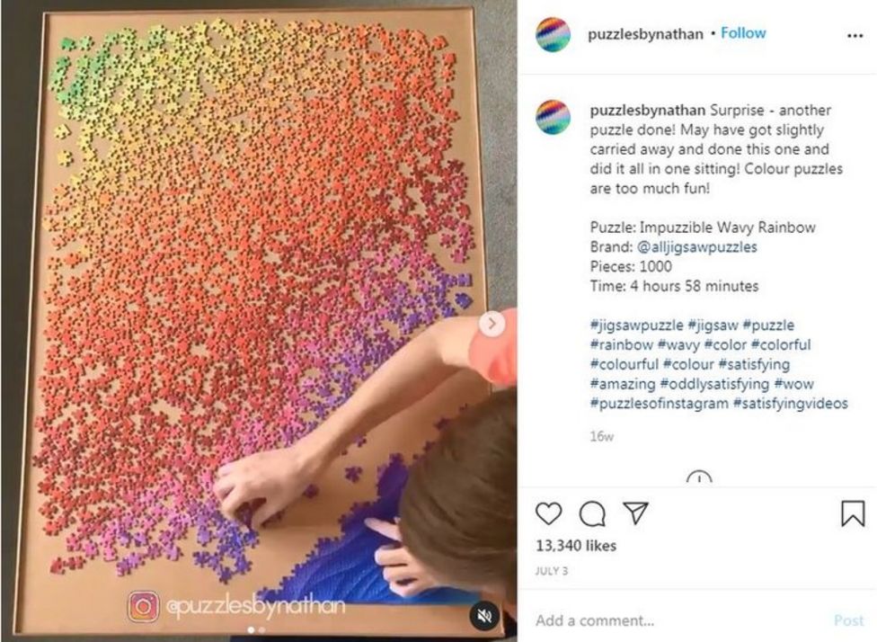 Puzzler's jigsaw time-lapse posts attract 300k followers - BBC News