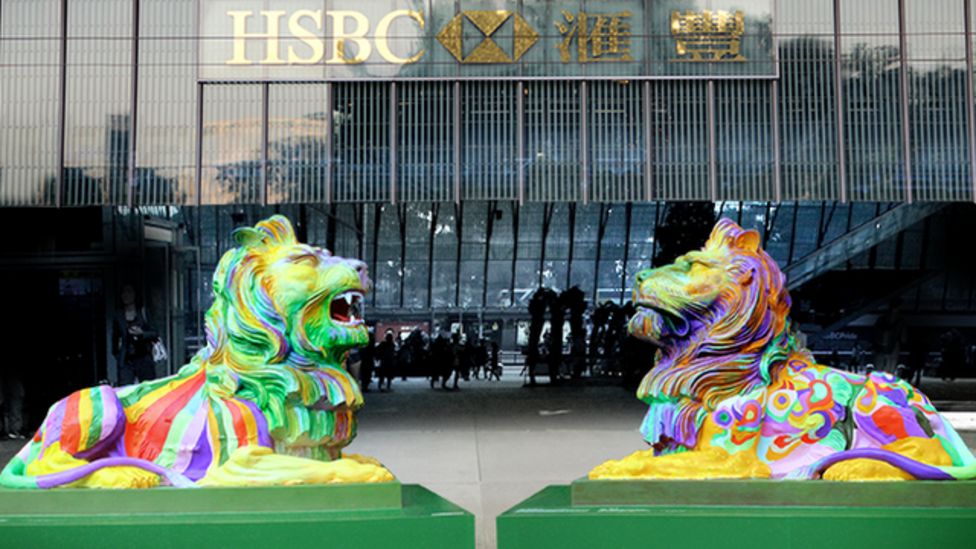Hong Kong rainbow lions spark LGBT rights debate - BBC News