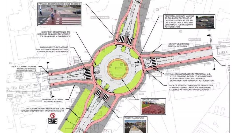 Dutch-style roundabout in Cambridge is £1m over budget - BBC News