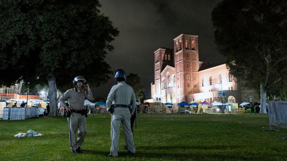 UCLA clashes: Police criticised for 'delayed' response to violence ...