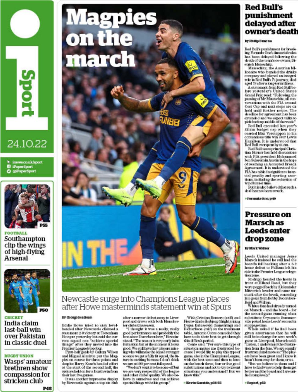 Monday's back pages - BBC Sport