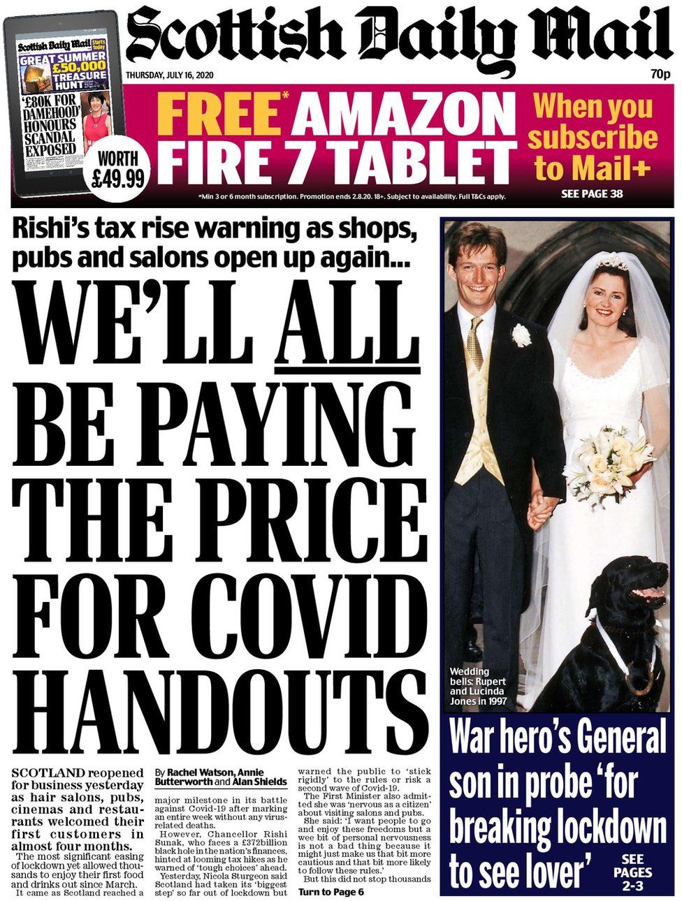 Scotland's papers: 'Biggest day for Scotland' as lockdown eased - BBC News