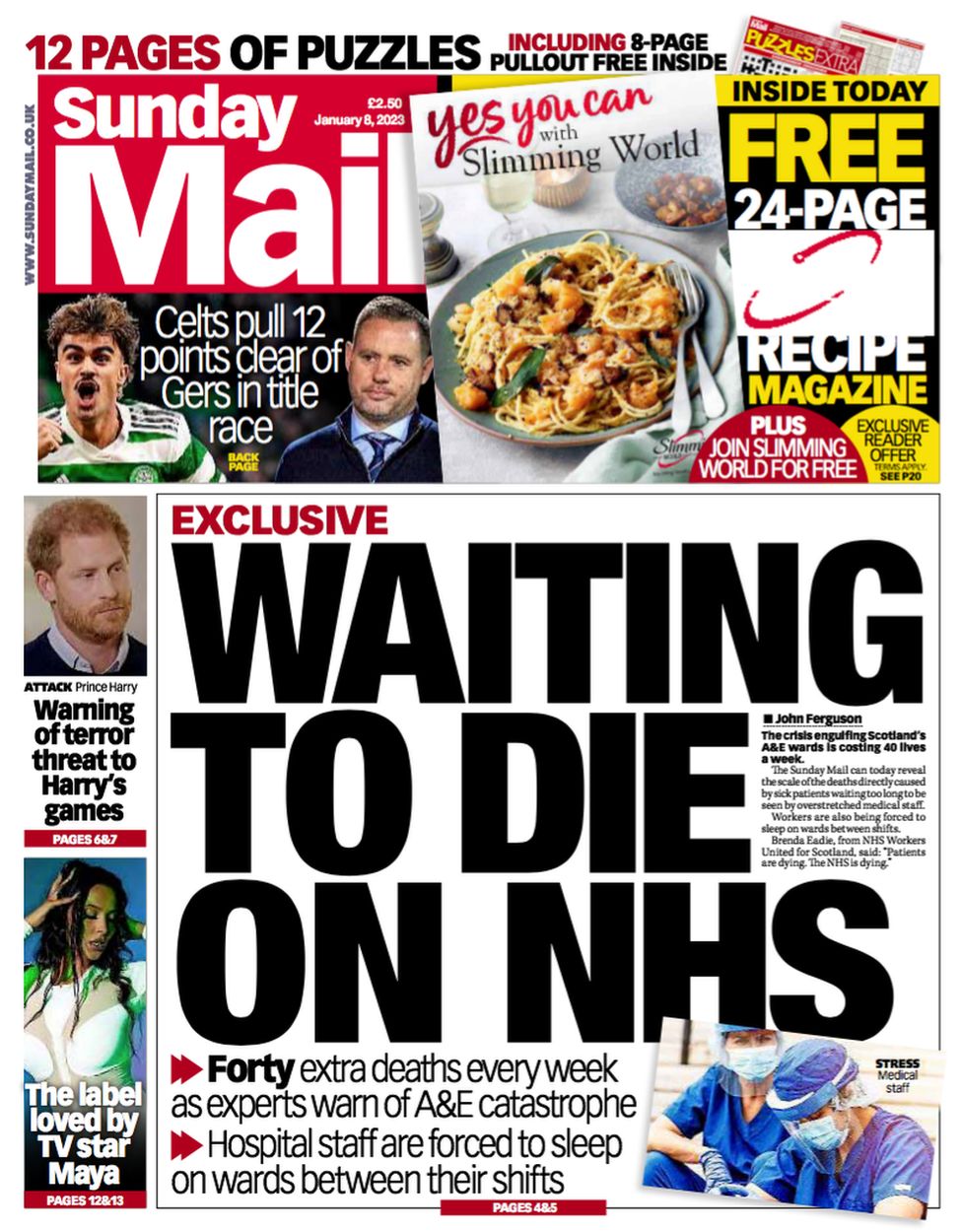 Scotland's papers: 'Waiting to die' on NHS and 'Harry's guilt' - BBC News