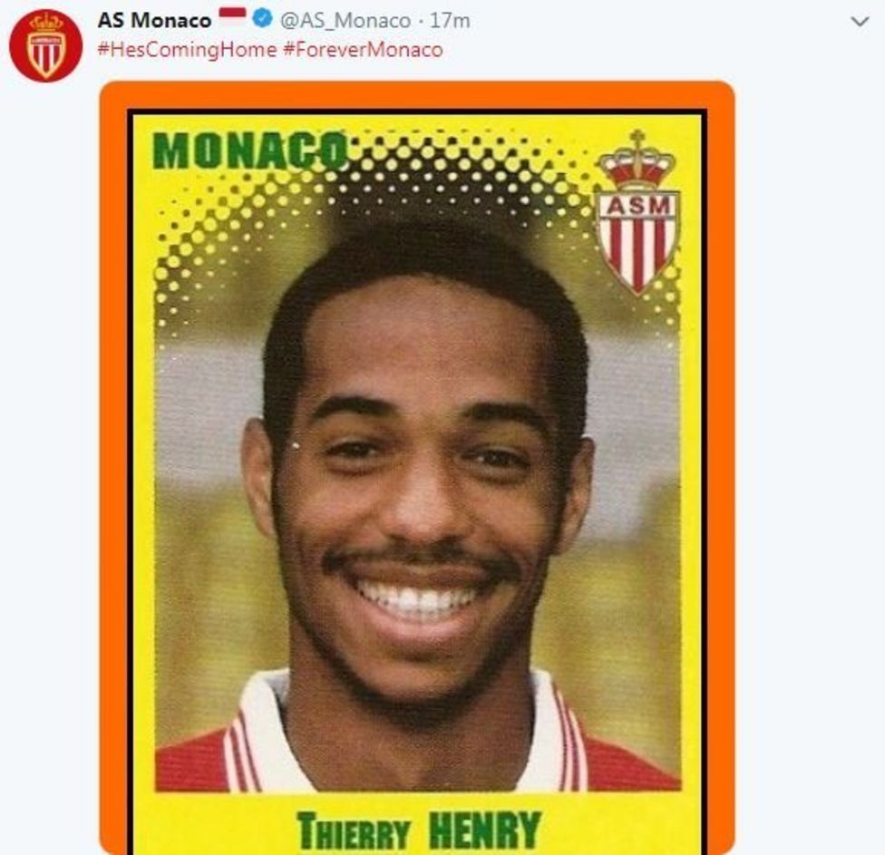 Thierry Henry: Monaco appoint former Arsenal striker as head coach ...