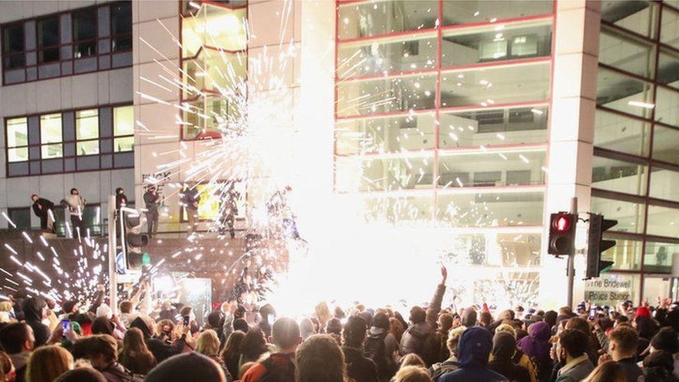 Kill the Bill Bristol rioter who set fire to police van jailed - BBC News