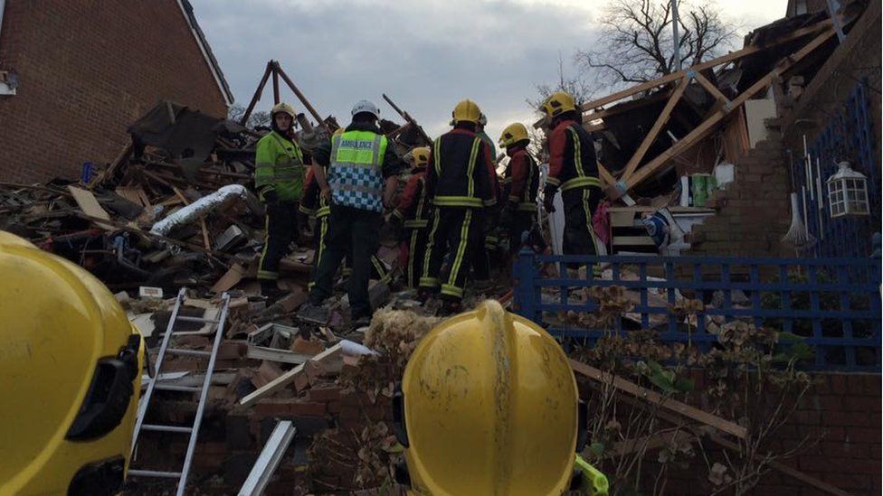 Elderly woman rescued in Wolverhampton house explosion - BBC News