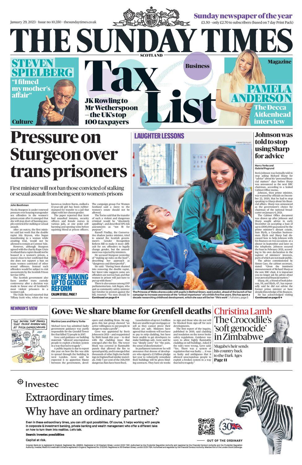 Scotland's papers: Trans prisoner row and arts industry job losses ...