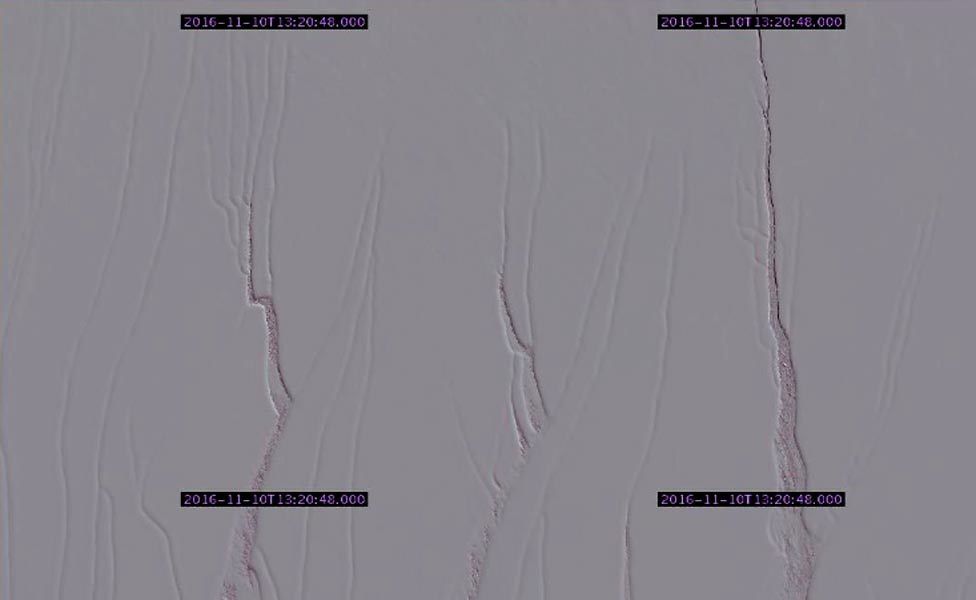 Giant iceberg splits from Antarctic - BBC News