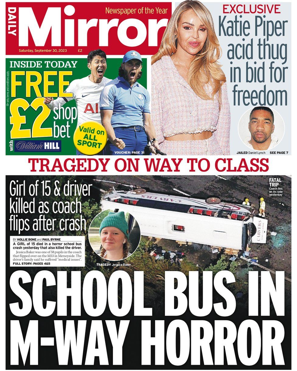 'PM eyes motorists' vote' and 'Coach crash tragedy' - BBC News