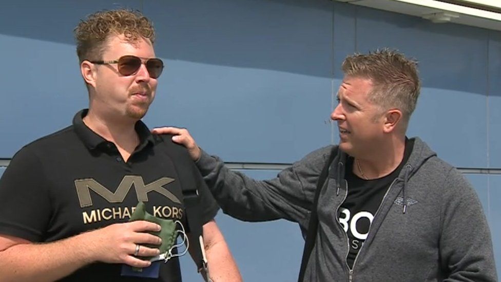 Coronavirus: Emotional reunion at East Midlands Airport - BBC News