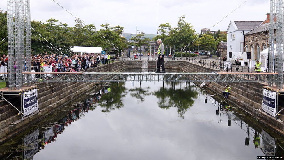 Belfast Meccano bridge sets Guinness World Record - BBC News