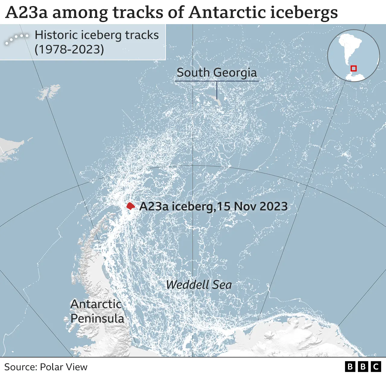 From BBC (UK) Via The Woods Hole Oceanographic Institution: “A23a ...