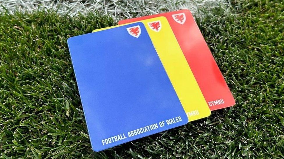 Cymru i dreialu 'cerdyn glas' am gam-drin dyfarnwyr - BBC Cymru Fyw