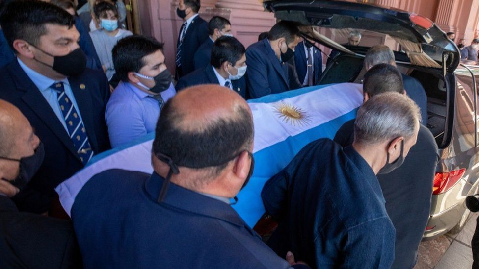 Maradona: Anger over funeral home photos with legend's open coffin ...
